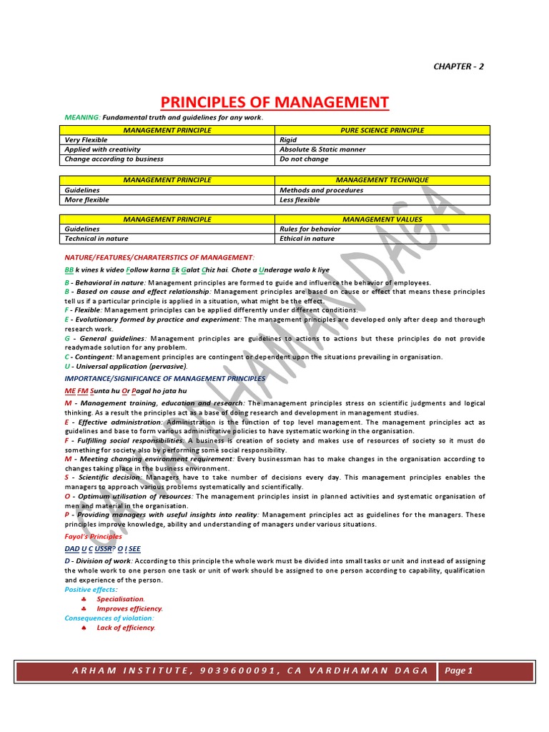 Principles of Management: Chapter - 2 | PDF | Goal | Employment