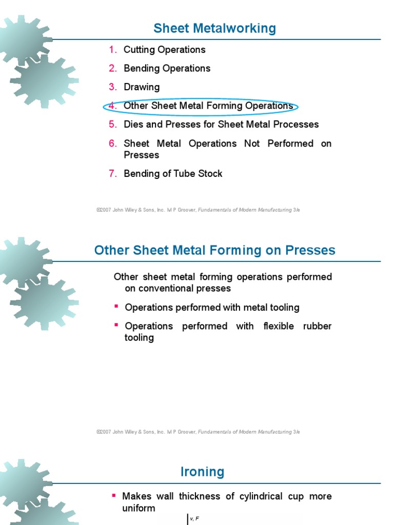 Sheet Metalworking: ©2007 John Wiley & Sons, Inc. M P Groover ...