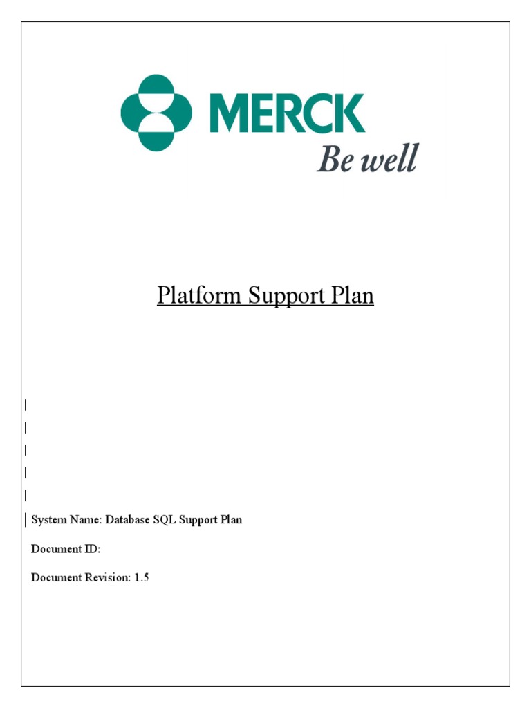 Database SQL Server Support Plan | PDF | Microsoft Sql Server | Databases