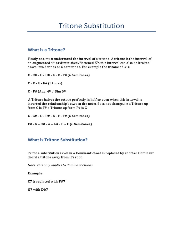 Fundamentals of Tritone Substitution | PDF