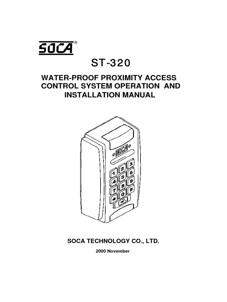 Water-Proof Proximity Access Control System Operation and Installation ...