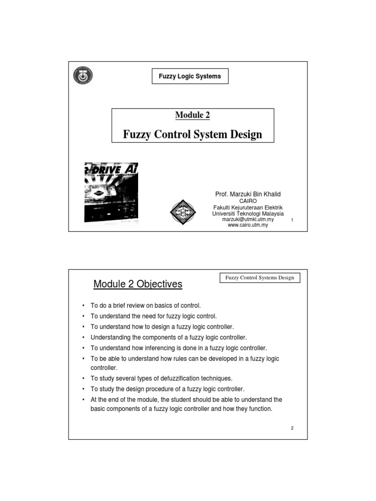 Fuzzy Control System Design: Module 2 Objectives | PDF | Control Theory | Fuzzy Logic