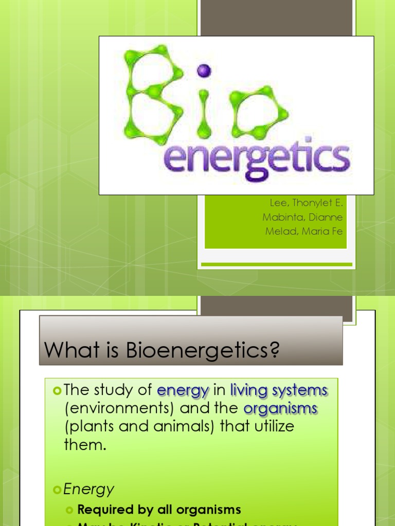 Lee, Thonylet E. Mabinta, Dianne Melad, Maria Fe | PDF | Bioenergetics | Adenosine Triphosphate