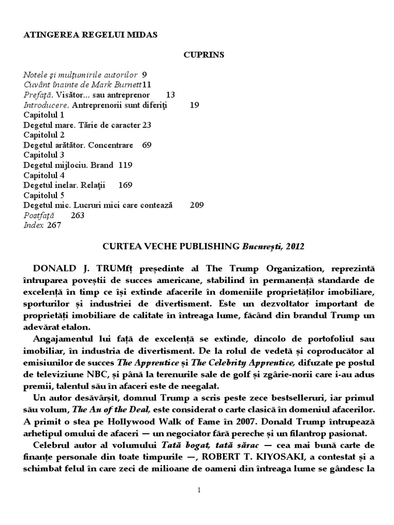 Atingerea Regelui Midas | PDF