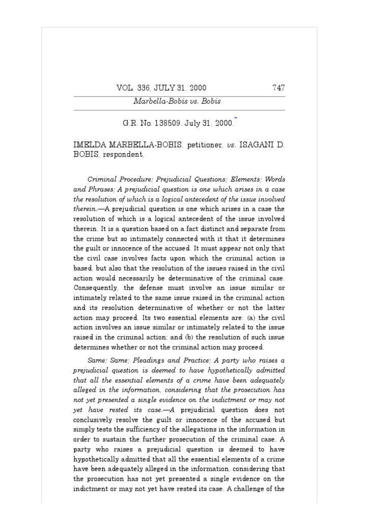 Marbella-Bobis vs. Bobis | PDF | Marriage | Annulment