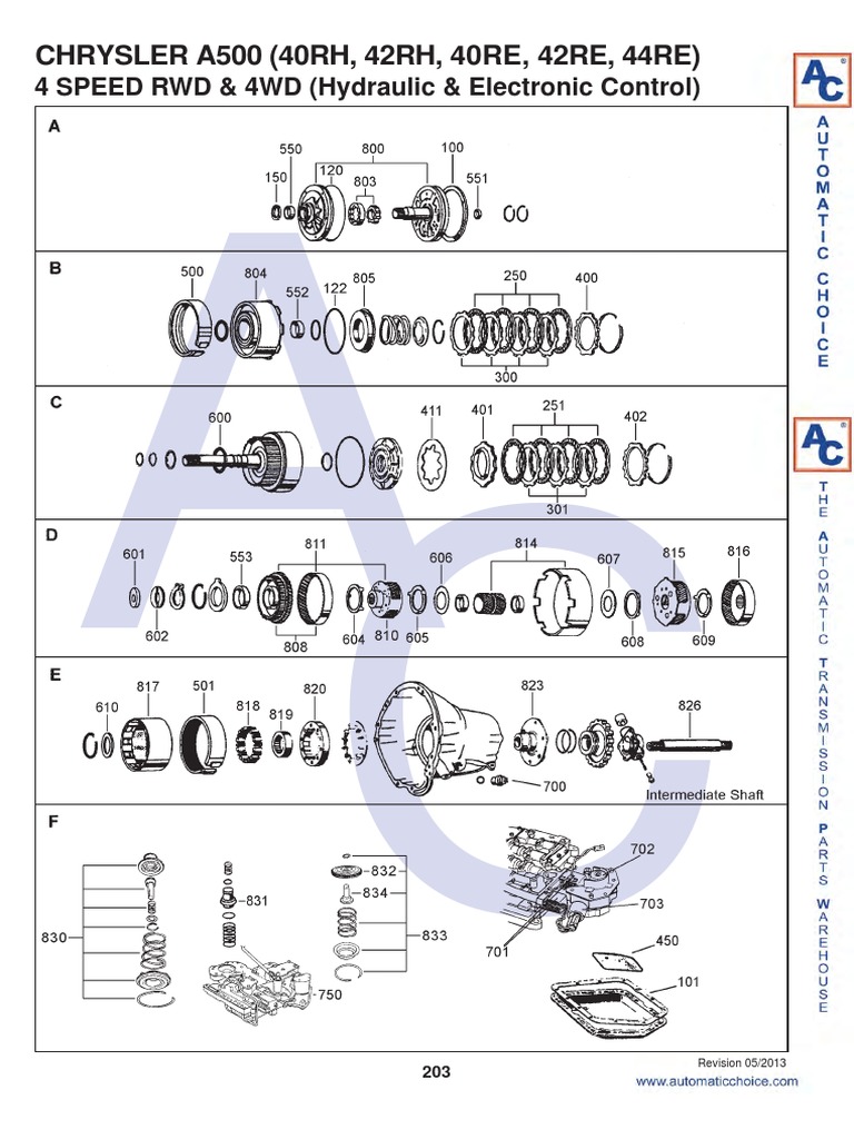 CHRYSLER A500 (40RH, 42RH, 40RE, 42RE, 44RE) : 4 SPEED RWD & 4WD ...