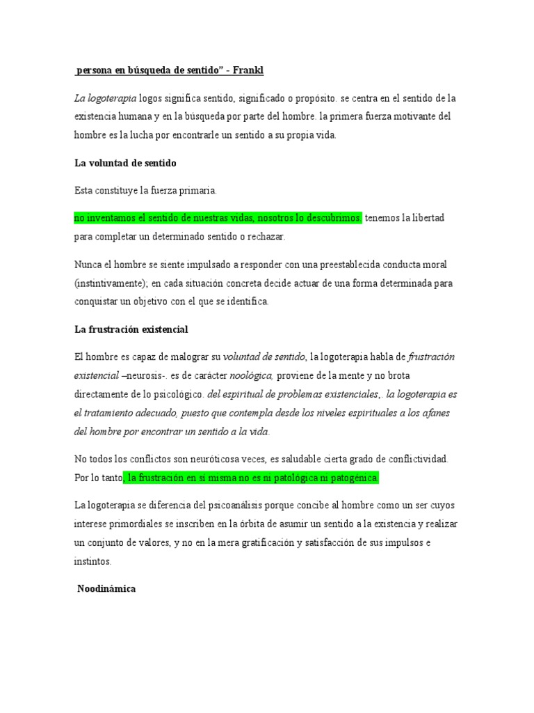 2frankl, El Hombre en B Squeda Del Sentido | PDF | Existencialismo | Existencia