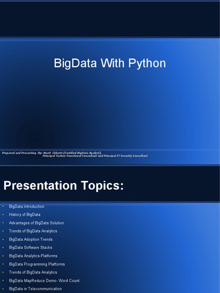 Bigdata With Python | PDF | Big Data | Apache Hadoop