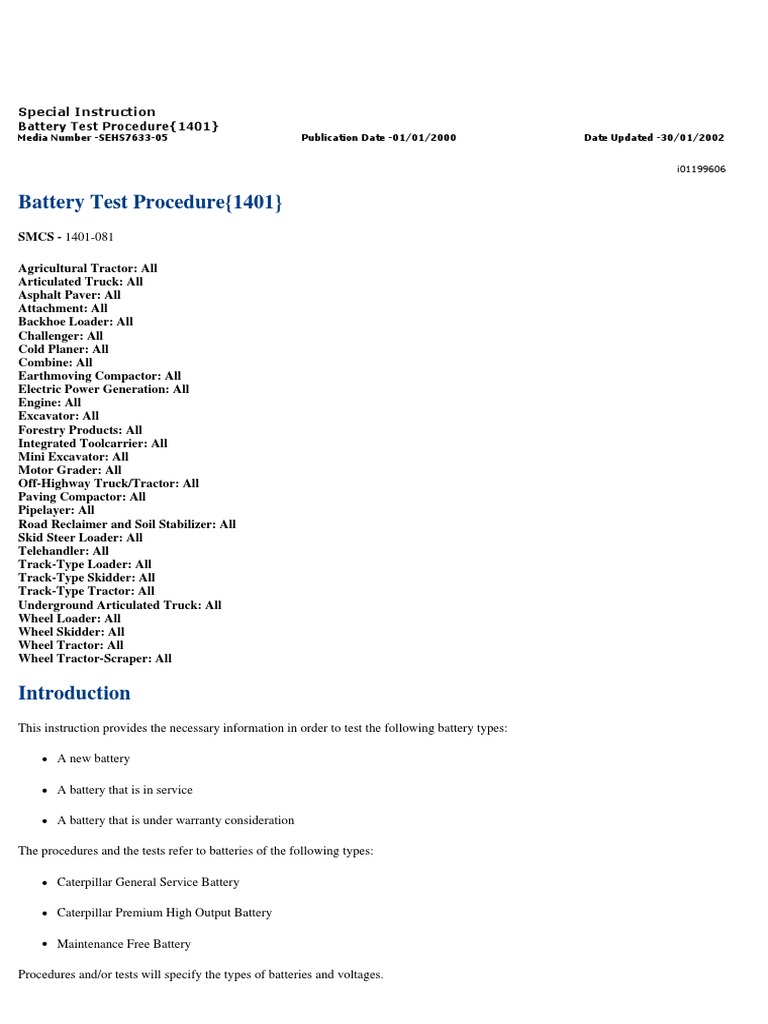 Battery Test Procedure (1401) | Download Free PDF | Battery Charger ...