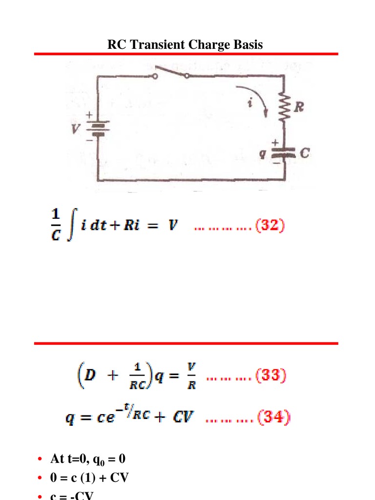 RC Transient Charge Basis | PDF | Science & Mathematics | Technology ...