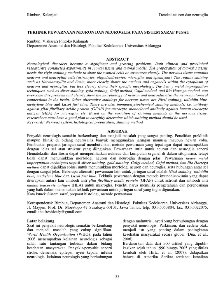 Jurnal Pendidikan | PDF | Pewarnaan | Neuron