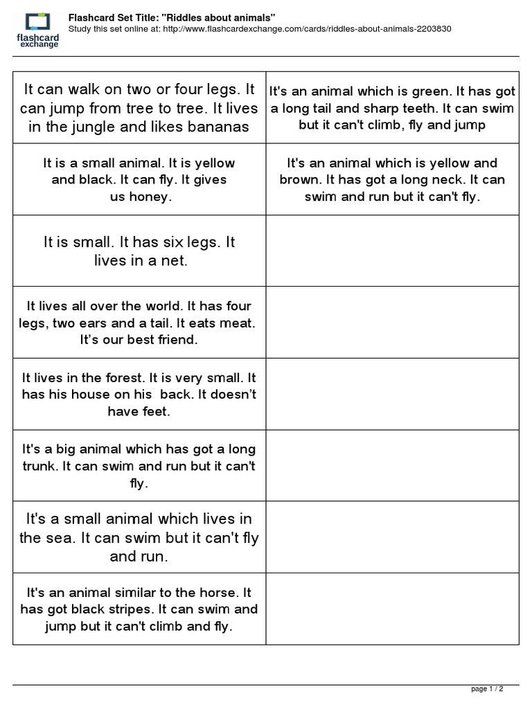 Animal Riddles for Kids | PDF | Elephant | Organisms