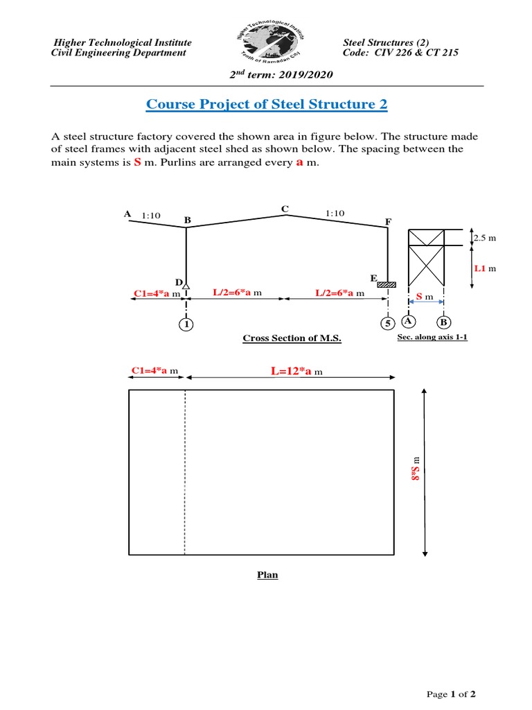 Steel Structures Course Project | PDF | Economic Sectors | Structural ...