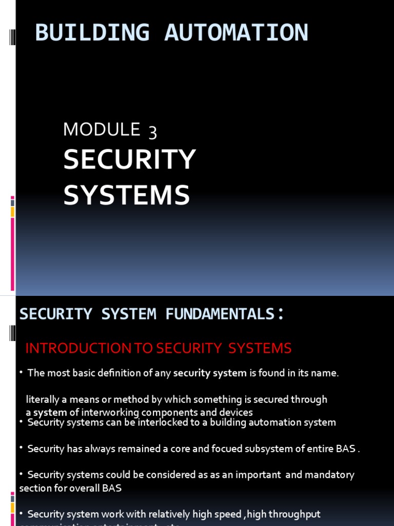 Building Automation: Security Systems | PDF | Security Alarm | Access ...