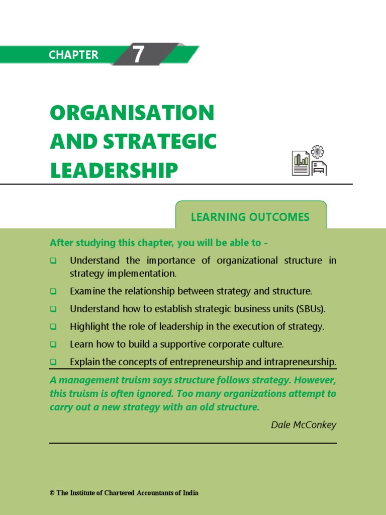 Chapter 7 Organisation and Strategic Leadership | Download Free PDF ...
