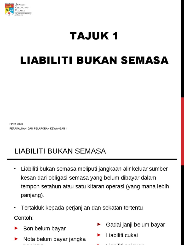 Topik 1 Liabiliti Bukan Semasa | PDF