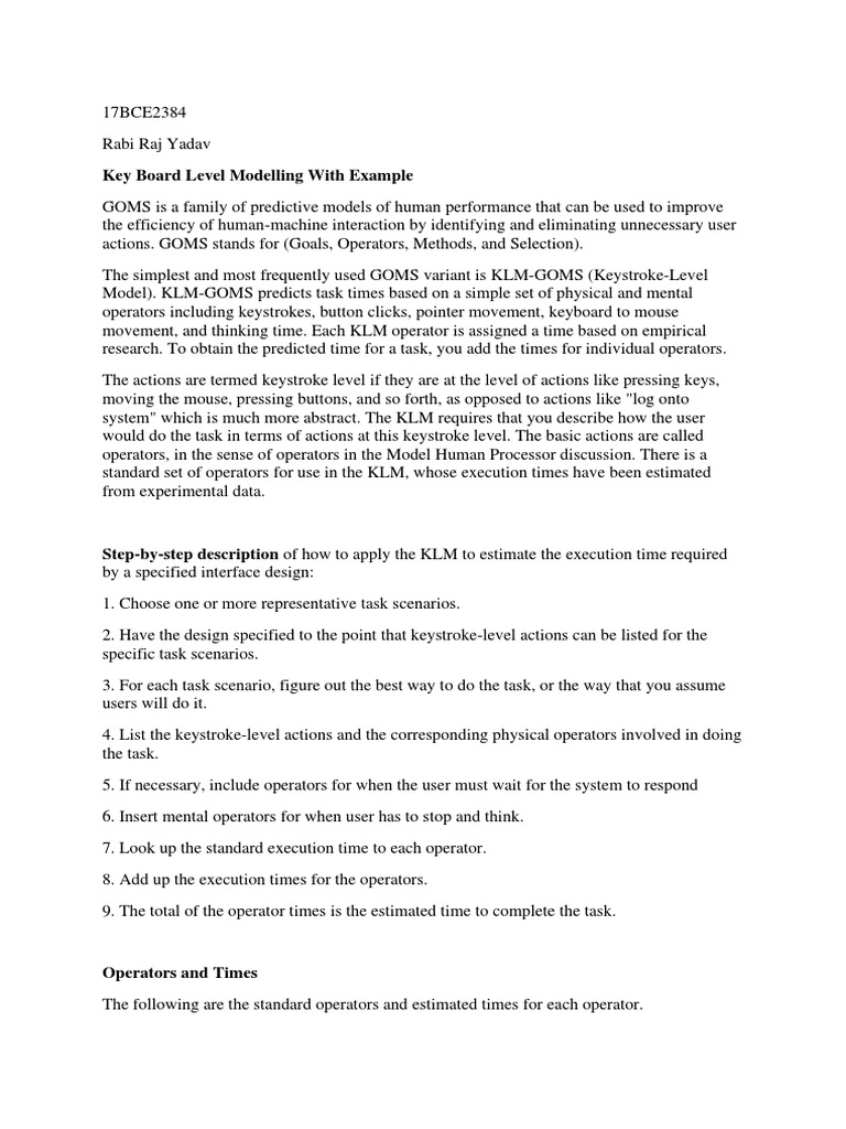 Key Board Level Modelling With Example | PDF | Computer Keyboard | Human–Computer Interaction