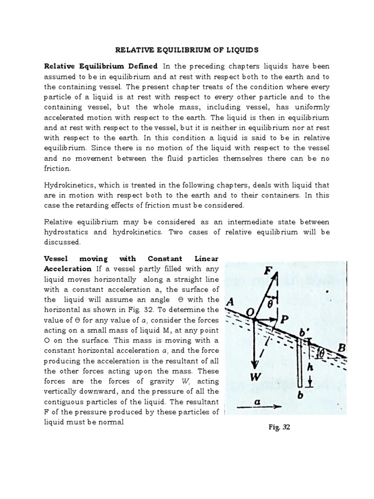 Relative Equilibrium Word 123 | PDF | Pressure | Acceleration