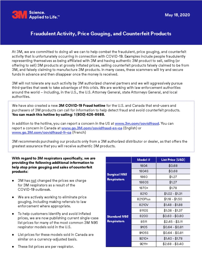3M List PDF | PDF | Fraud | Counterfeit