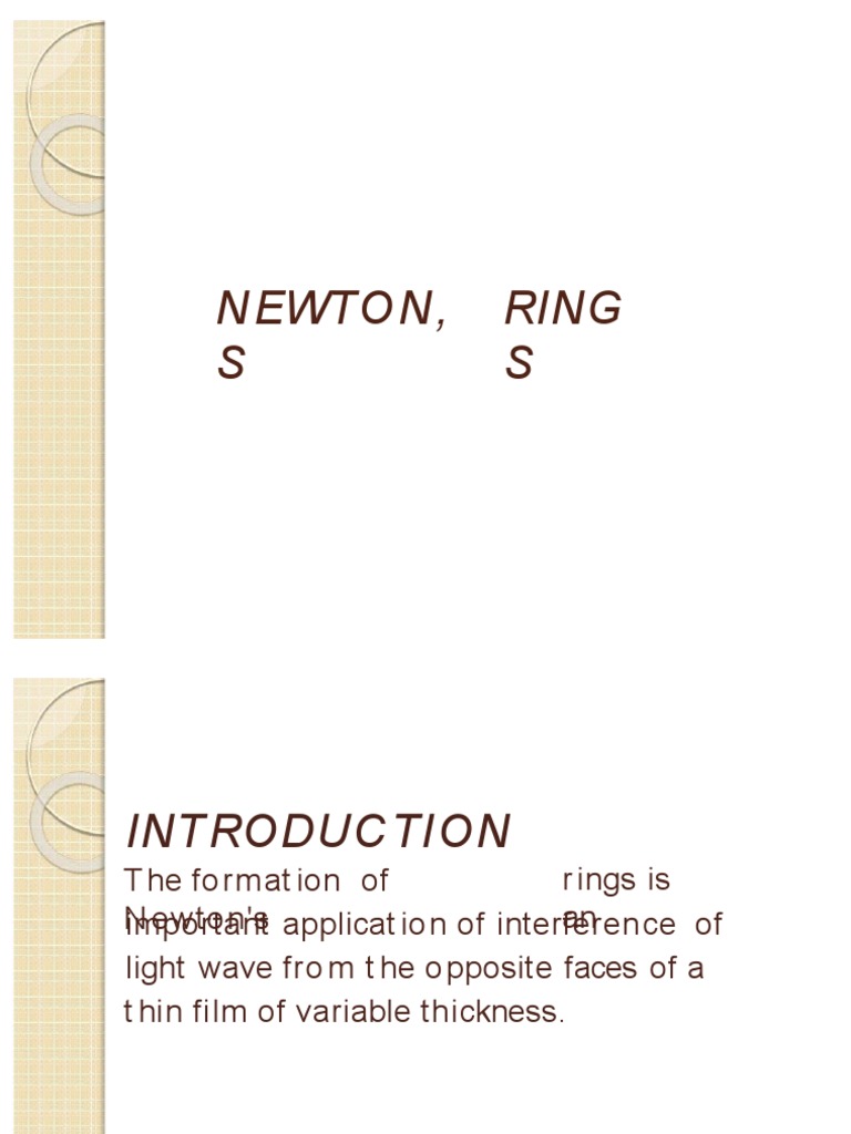 Newton's Ring | PDF | Motion (Physics) | Oscillation