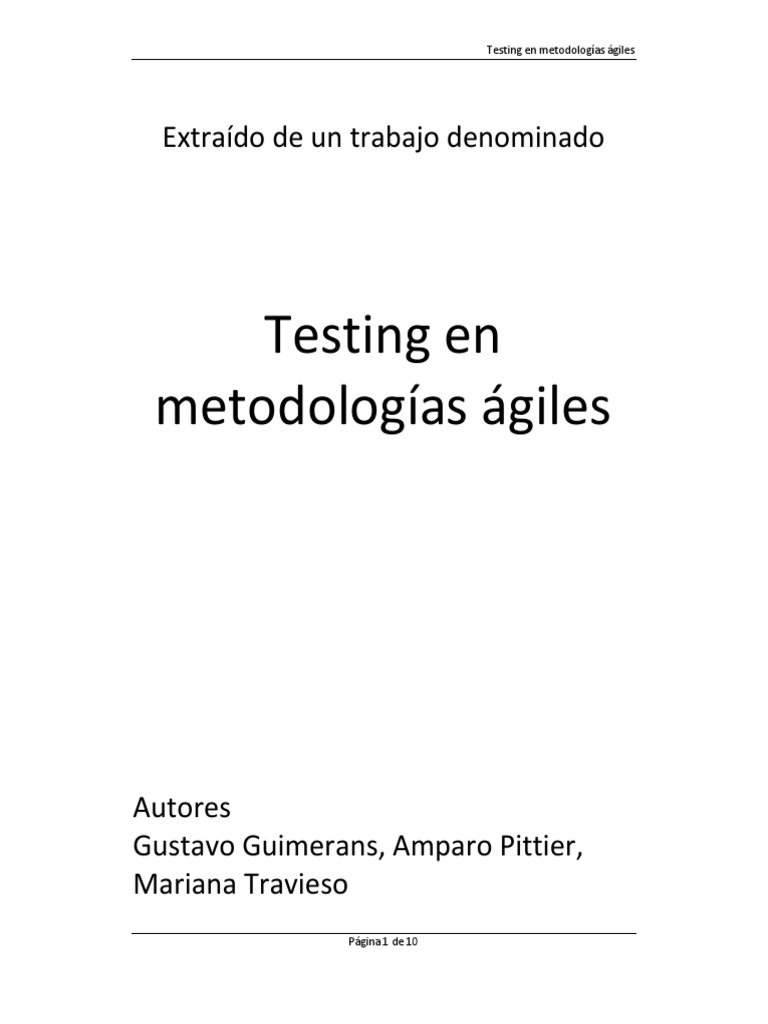 Tipos de Prueba-Cuadrantes de Testing Agil PDF | PDF | Desarrollo ...