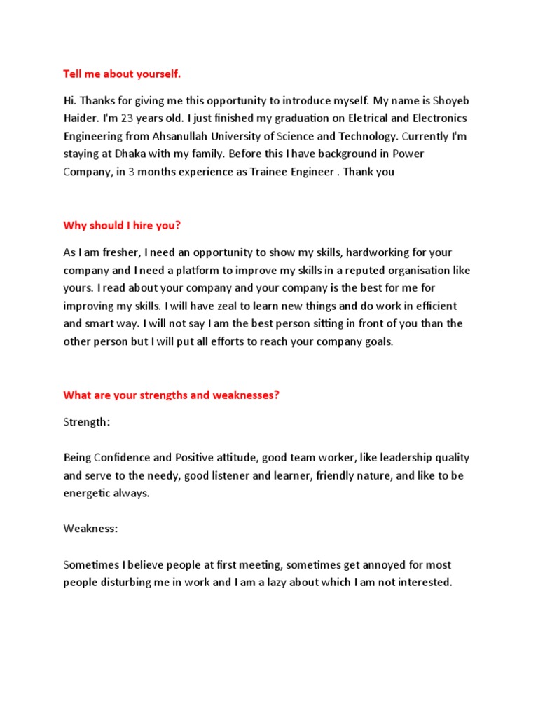 Interview Questions | PDF | Cognition | Behavior Modification