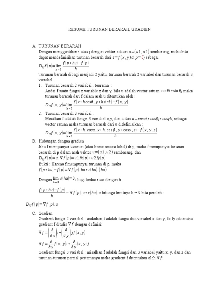 Turunan Berarah, Gradien Dan Aturan Rantai | PDF
