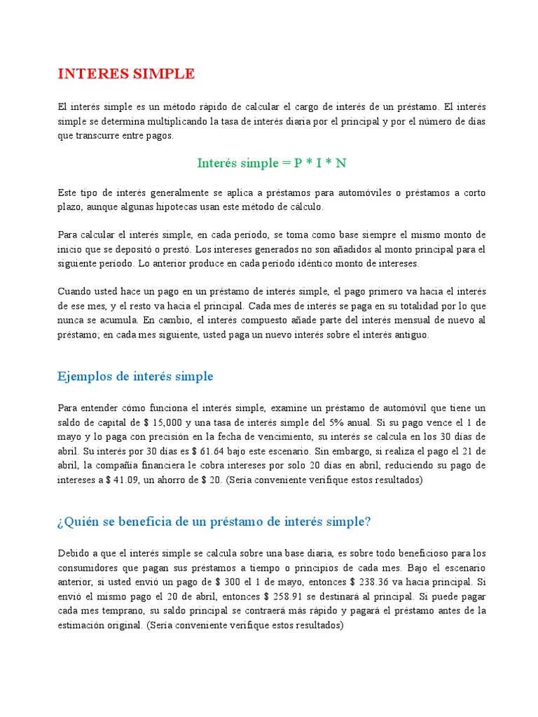 t1 INTERES SIMPLE Y COMPUESTO-lectura | PDF | Interés | Ciencias económicas
