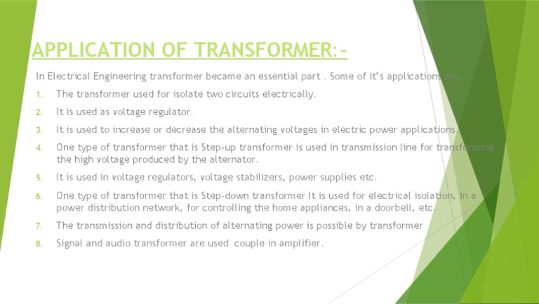 Application of Transformer | PDF | Technology & Engineering