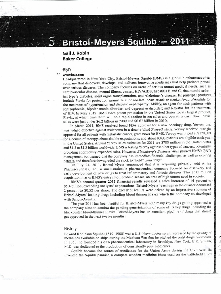 Bristol-Meyers Squibb - 2011 | PDF