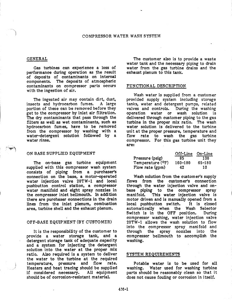 Compressor Water Wash System | PDF