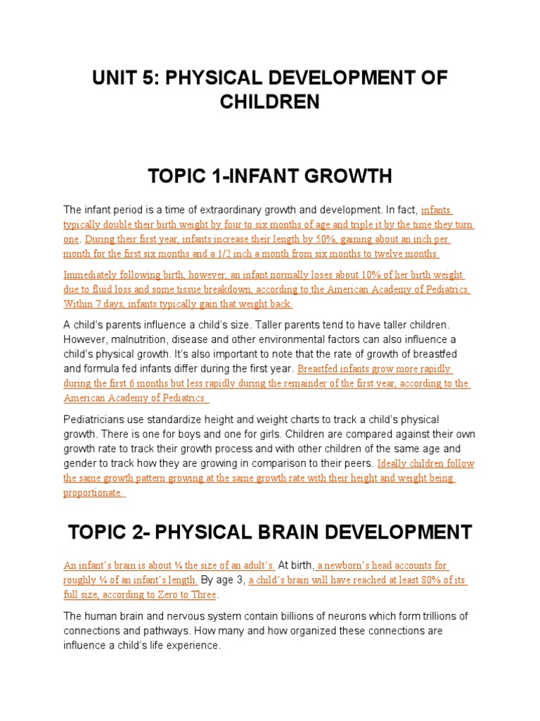 Infant Growth and Brain Development | PDF | Neuron | Brain