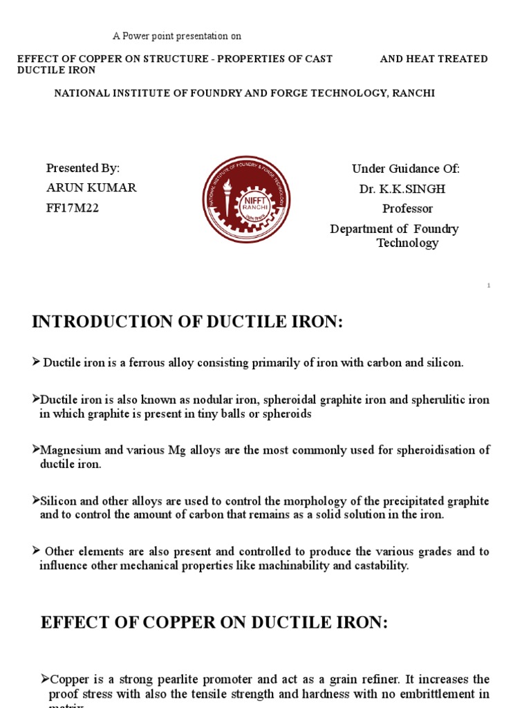 Effect of Copper Addition and Austempering Heat Treatment on the Structure-Properties of Ductile ...
