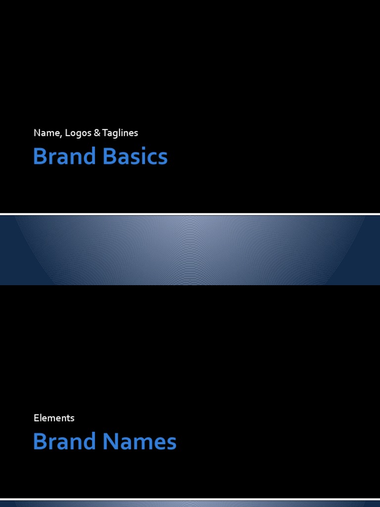 Brand Basics: Name, Logos & Taglines | PDF | Trademark | Brand