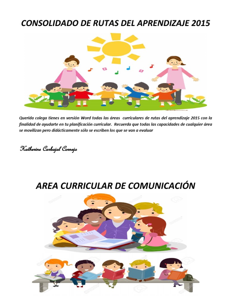 Consolidado De Rutas Del Aprendizaje 2015 Inicial Pdf Pdf Las