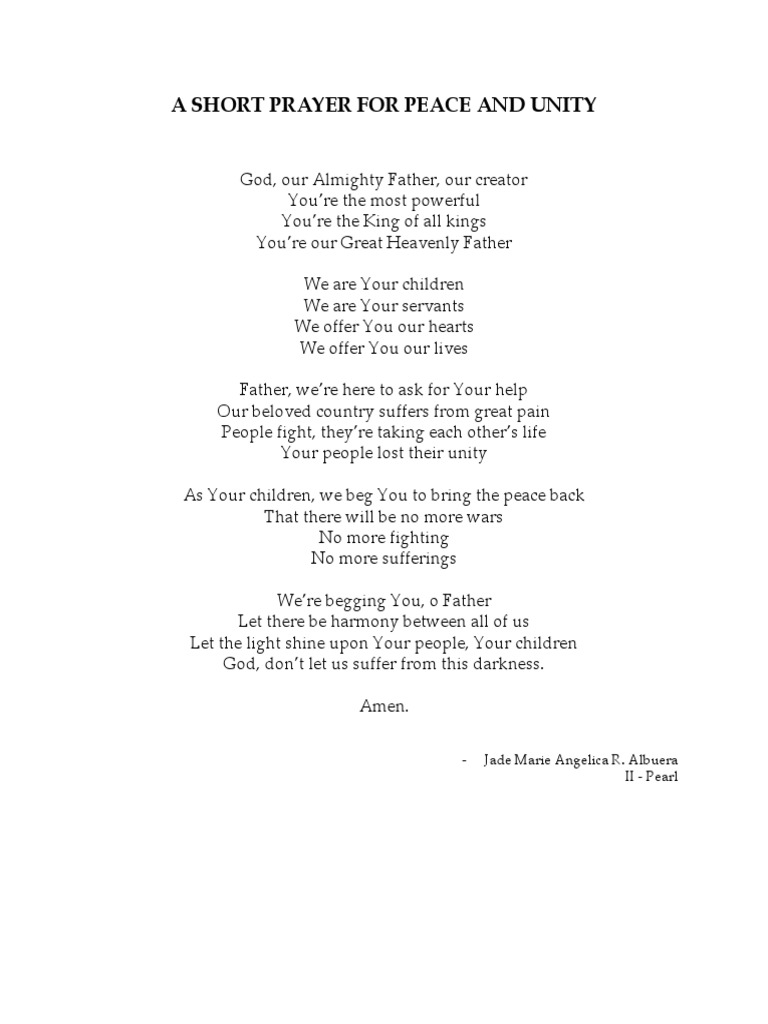 Prayer for National Peace | PDF