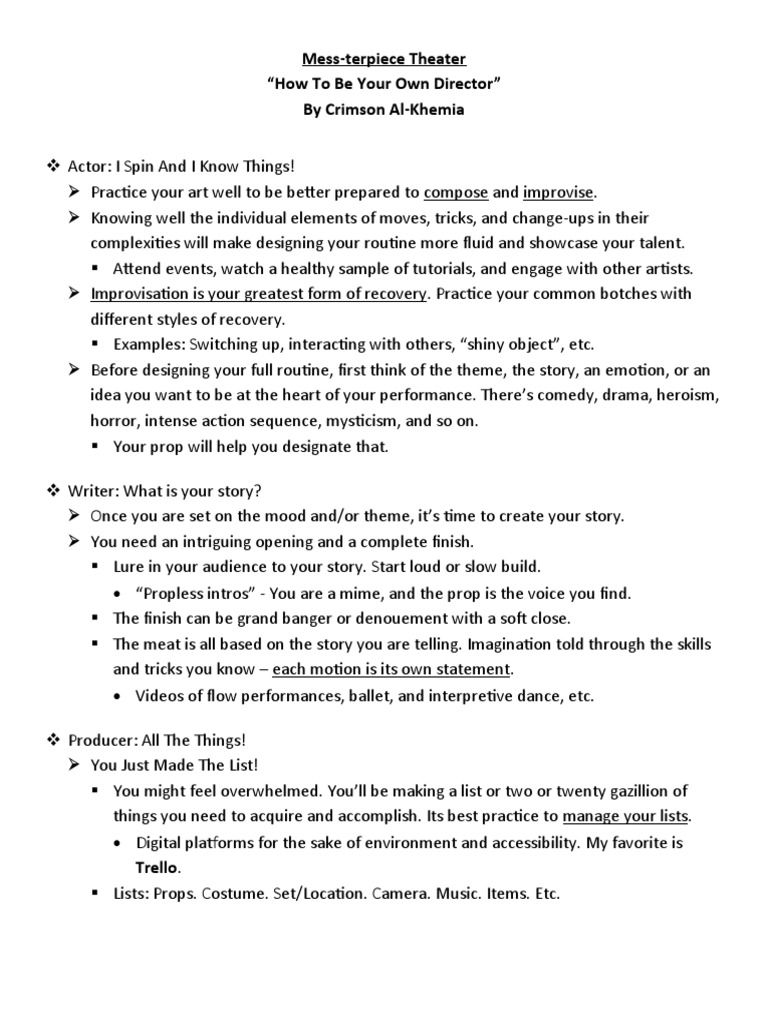 Mess-Terpiece Theater Notes | PDF | Entertainment