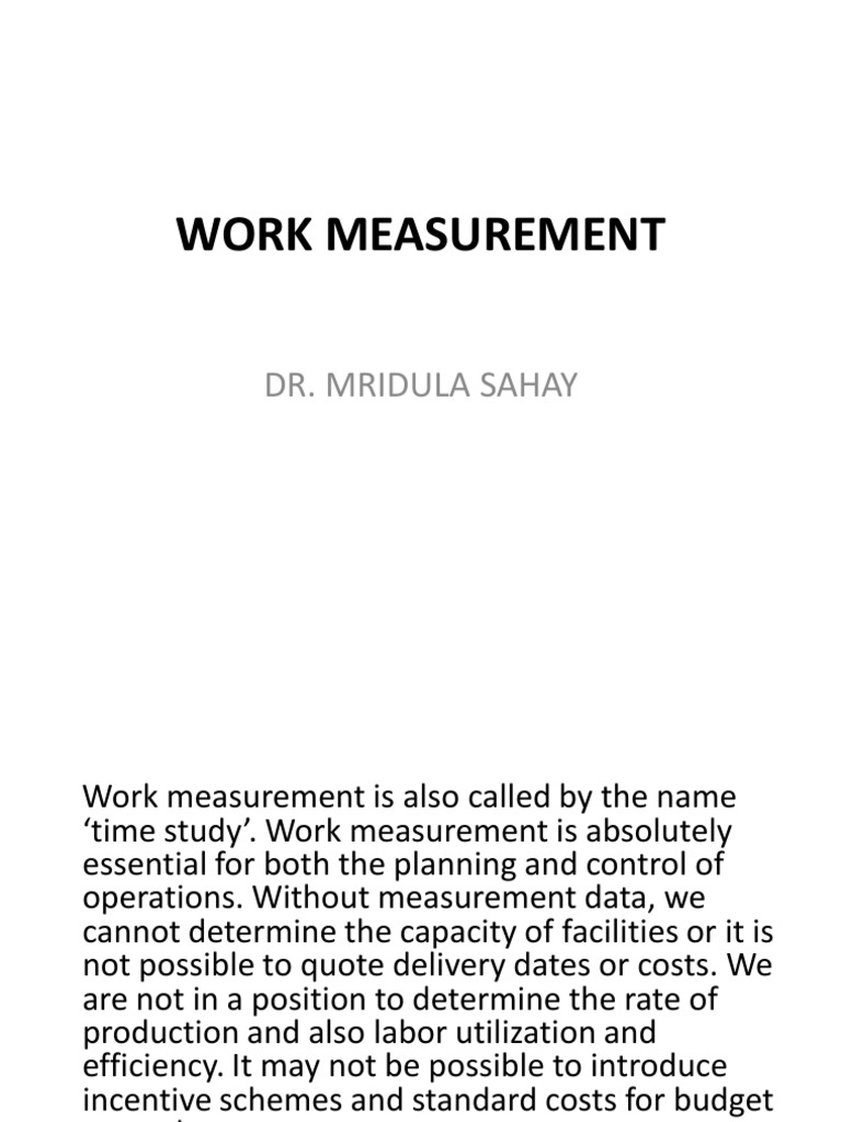 Work Measurement | PDF | Time | Business