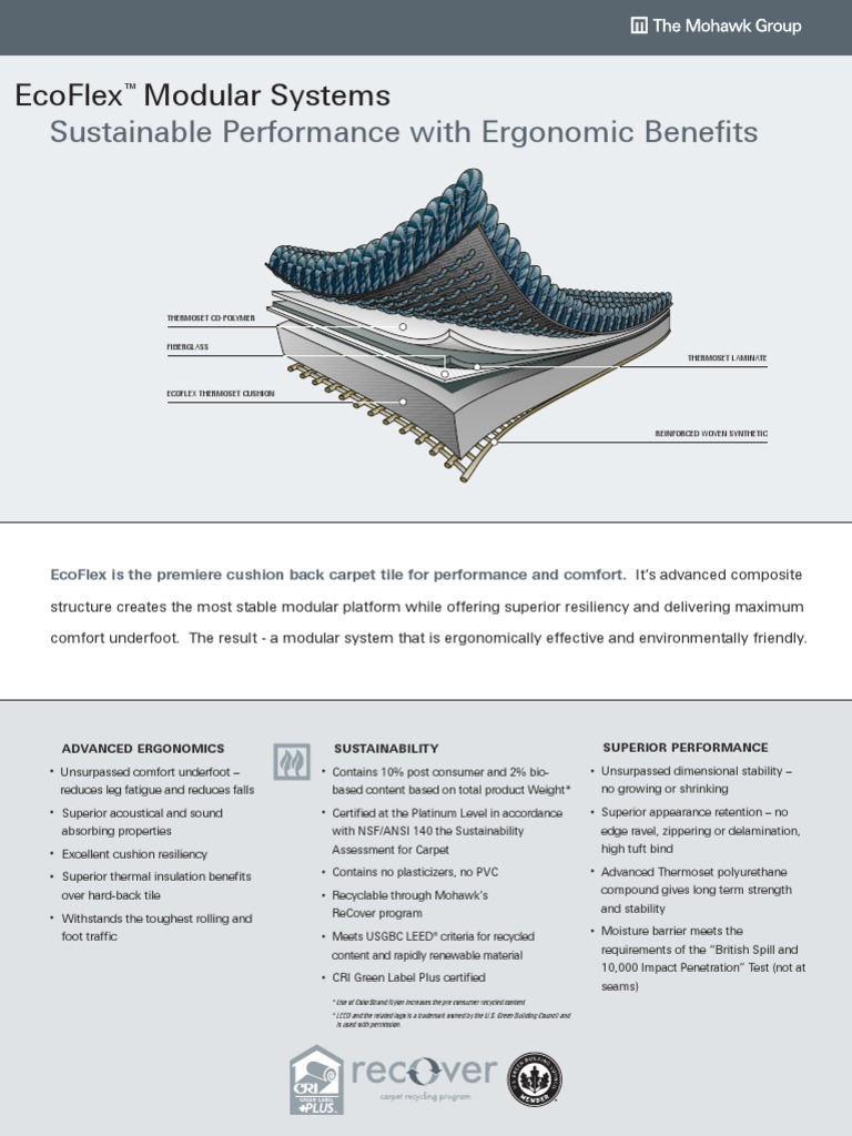 Mohawk - EcoFlex Cushion Backing | PDF | Carpet | Leadership In Energy ...