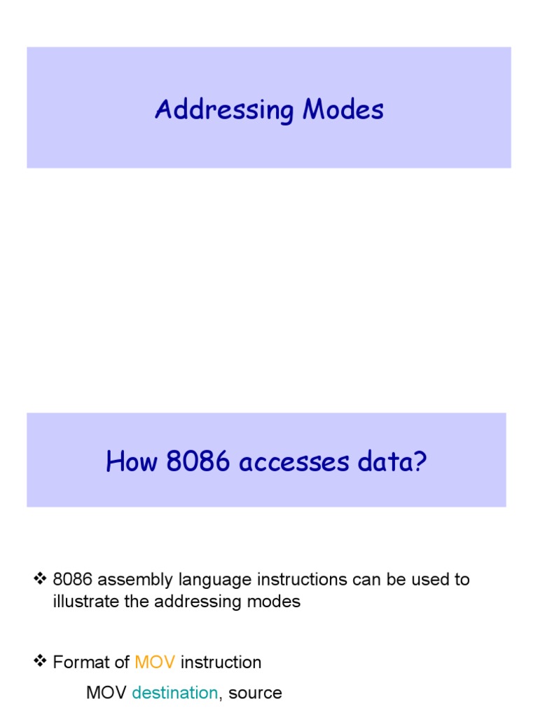 COAL Lec 6 Addressing Modes | PDF | Assembly Language | Digital Electronics