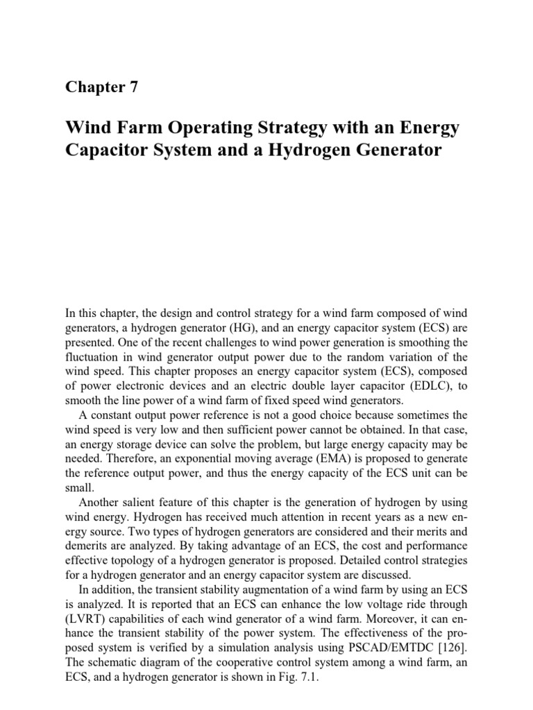Wind Farm Operating Strategy With An Energy Capacitor System and A ...