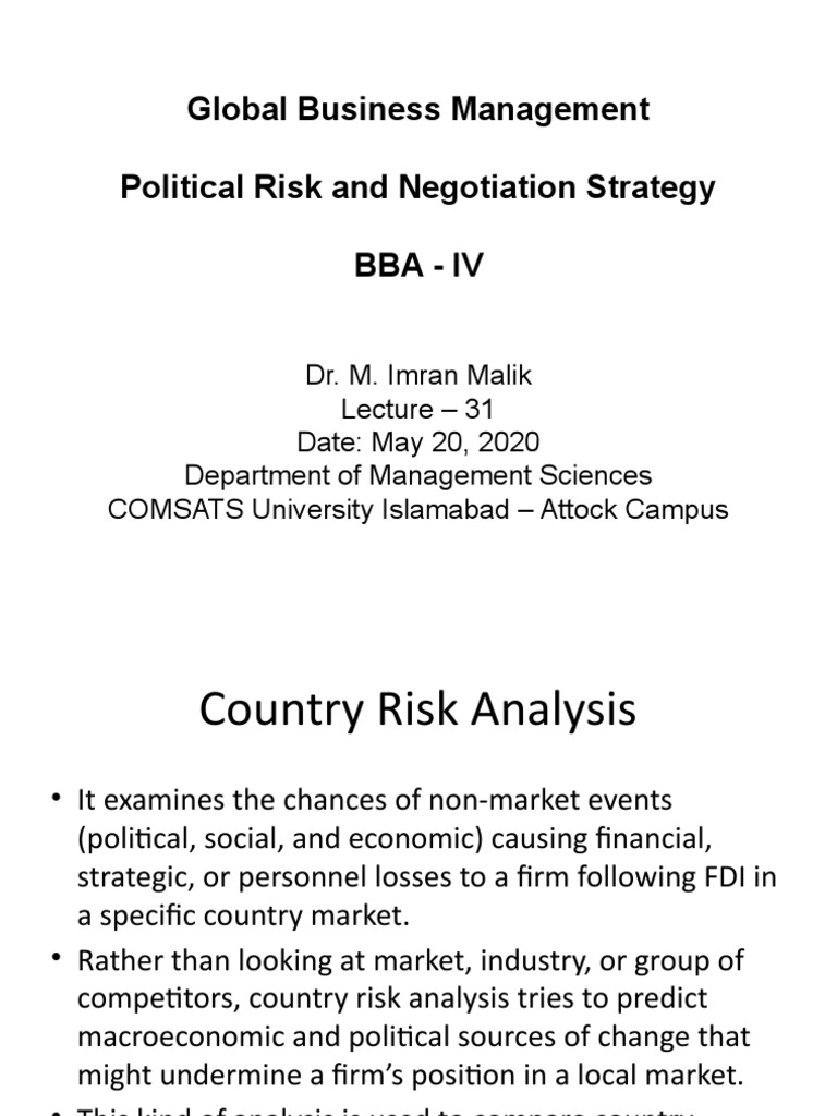 Political Risk-1 | PDF | Corruption | Nationalization