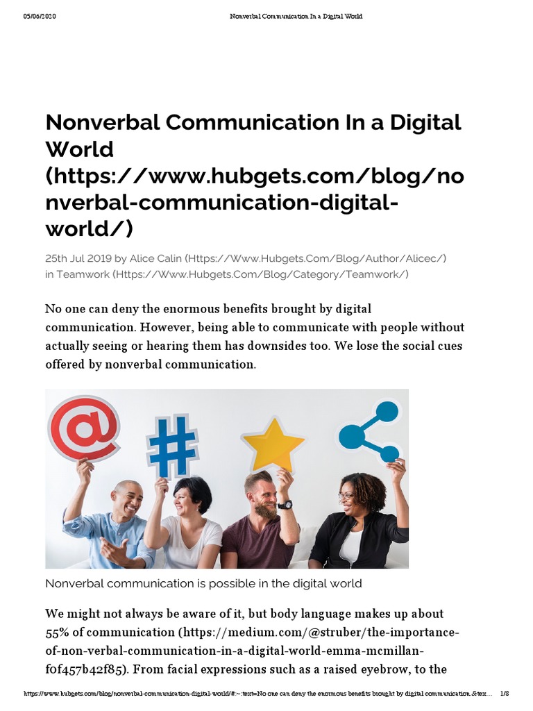 Nonverbal Communication in A Digital World | PDF | Nonverbal ...