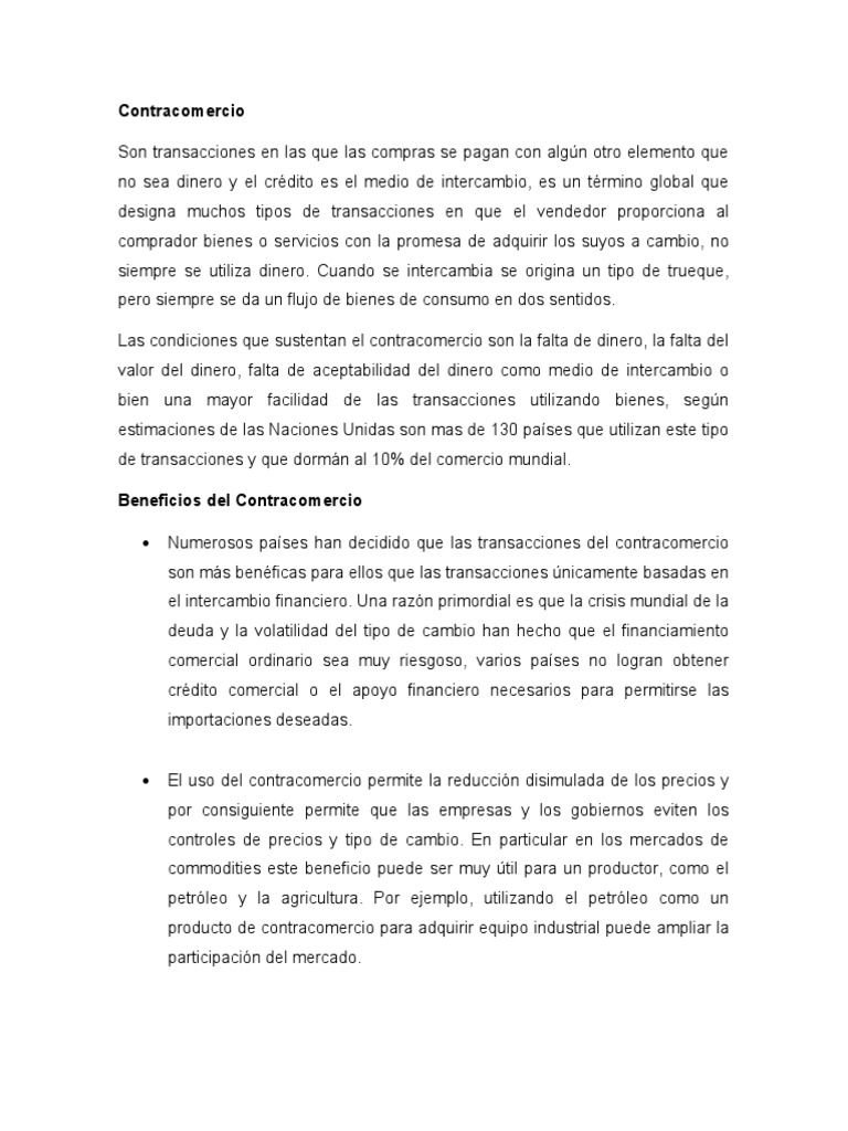 Contra Comercio | PDF | Permuta | Comercio