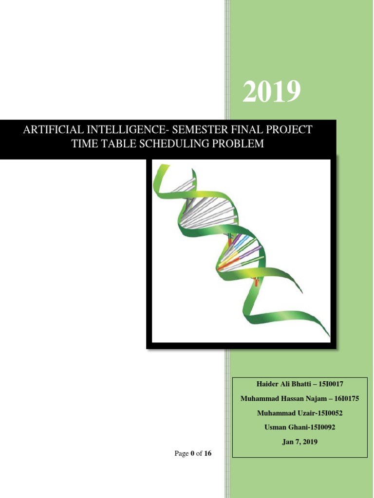 Artificial Intelligence-Semester Final Project Time Table Scheduling ...