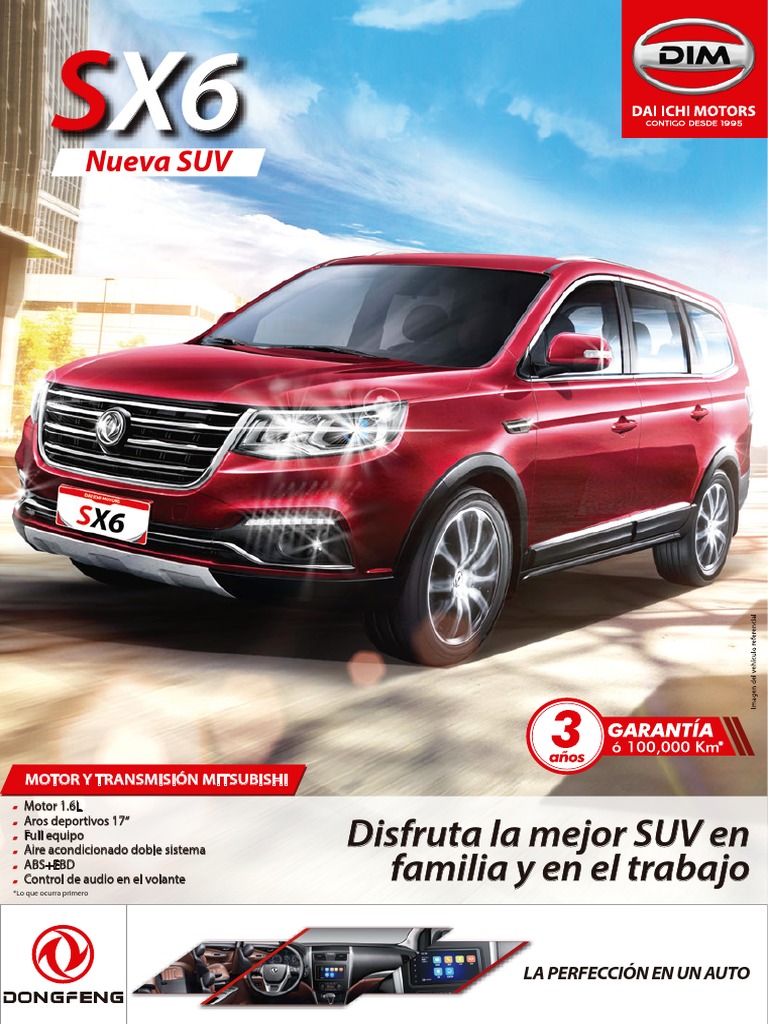 Ficha Tecnica Dongfeng sx6 | PDF | Transporte privado | Estilos de carrocería