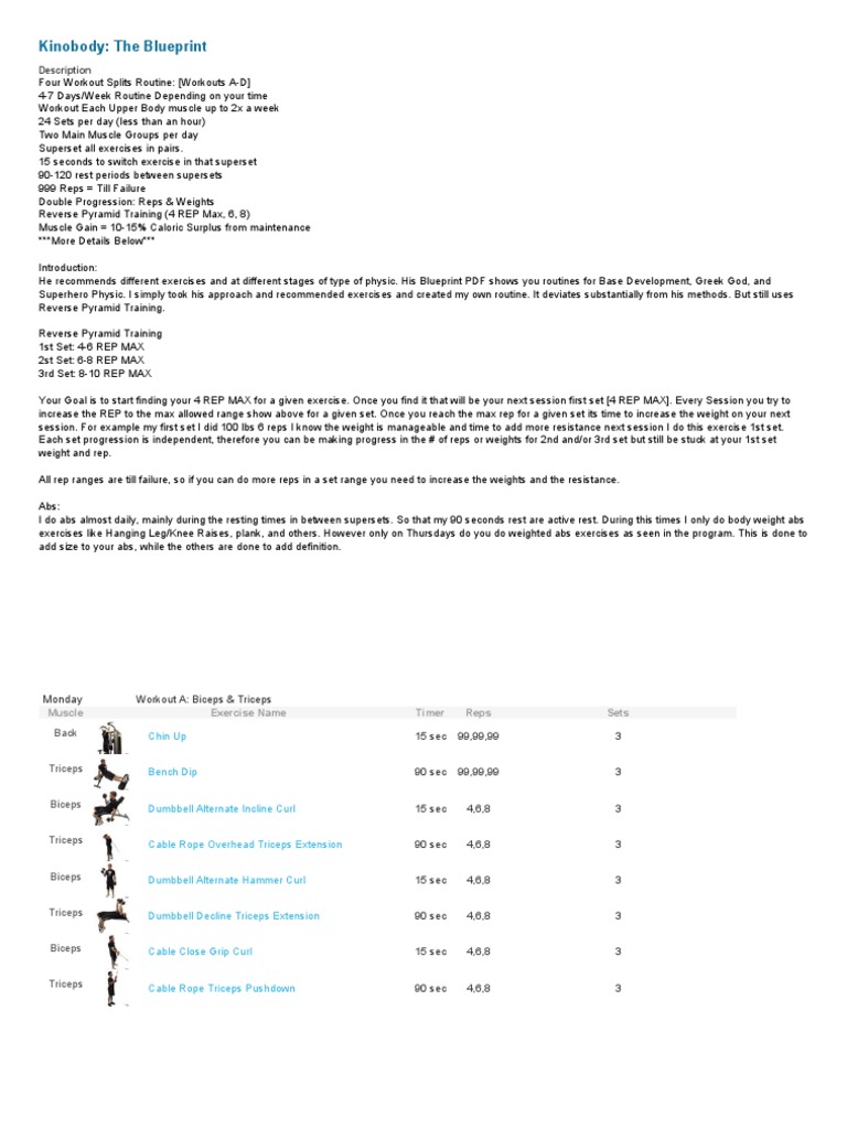 Kinobody Blueprint Workout Split | PDF | Weight Training | Physical ...