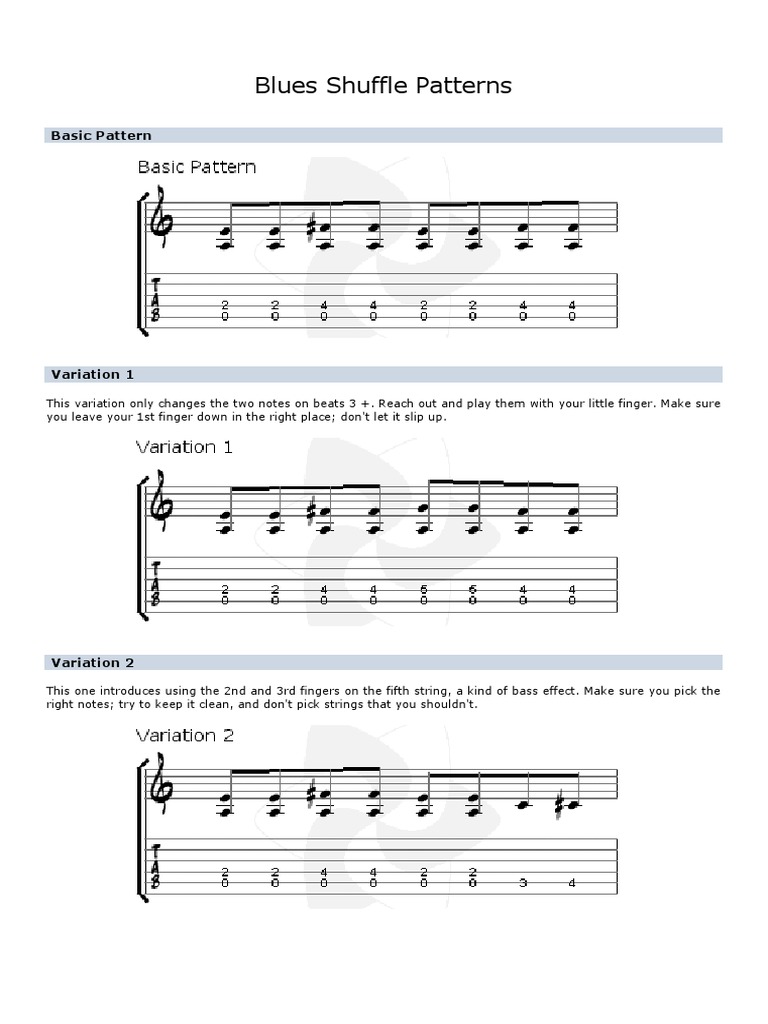 Blues Shuffle Patterns