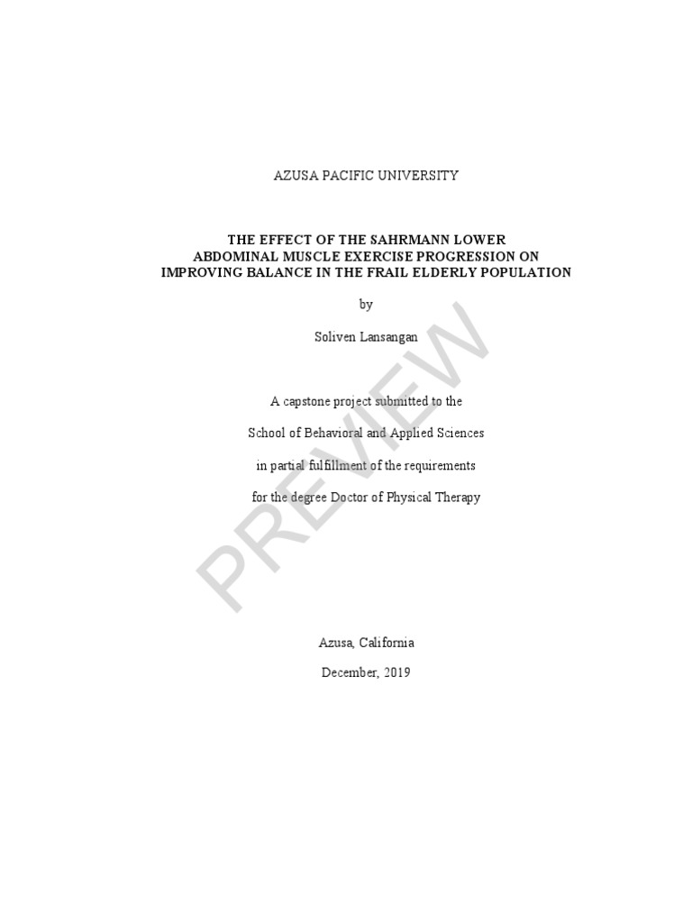 The Effect of The Sahrmann Lower Abdominal Exercise | PDF | Clinical ...