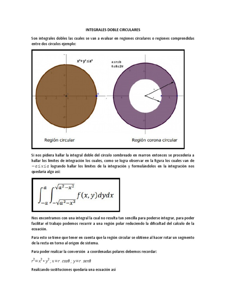 Integrales Doble Circulares | PDF | Integral | Conceptos matemáticos